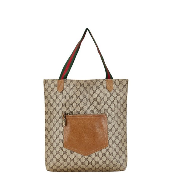 Gucci | Bags | Gucci Gg Supreme Sherry Line Tote Bag Shoulder Beige ...